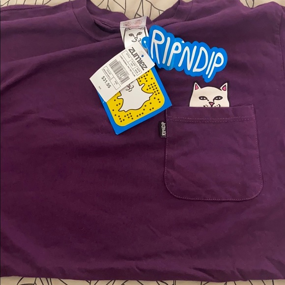 Ripndip | Tops | Ripndip Nermal Purple Pocket Tee | Poshmark